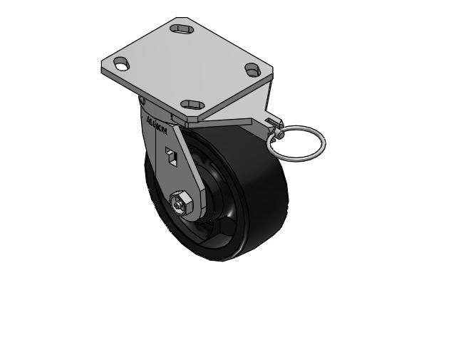 5" Top Plate Rigid Caster with Glass-Filled Polypropylene Wheel and Sw ...