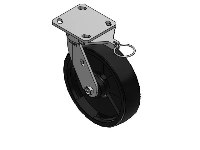 8" Top Plate Rigid Caster with Glass-Filled Polypropylene Wheel and Sw - Caster Central