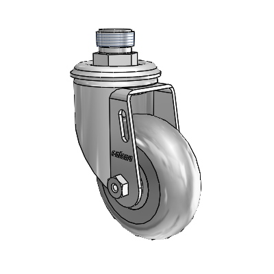 3.5" Performa Rubber 2 Series Swivel Caster - 2.03253.565 - Caster Central