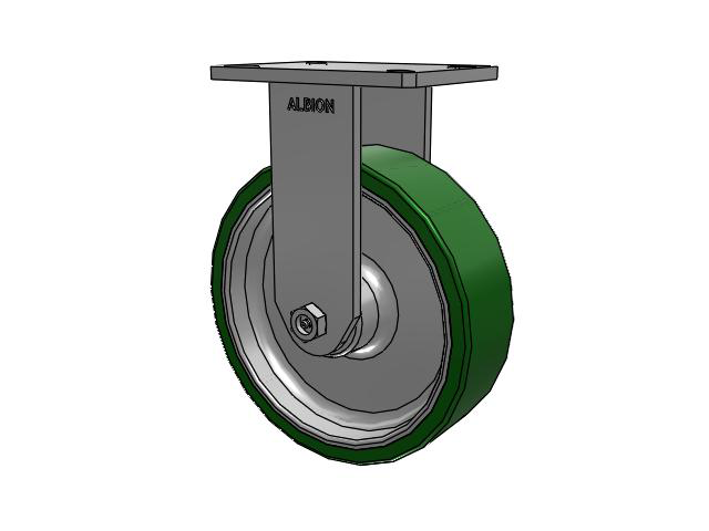 10"x 3" Polyurethane (PE) Wheel Rigid Albion Empire 470 Series Caster ...