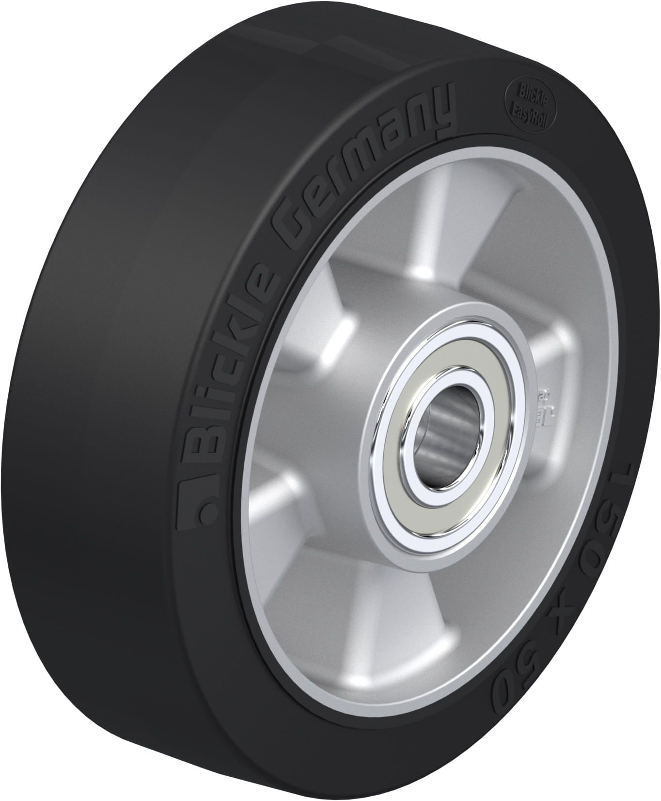 150mm x 50mm Blickle Rubber Caster Wheel - ALEV 150/20K | 1000 lb ...