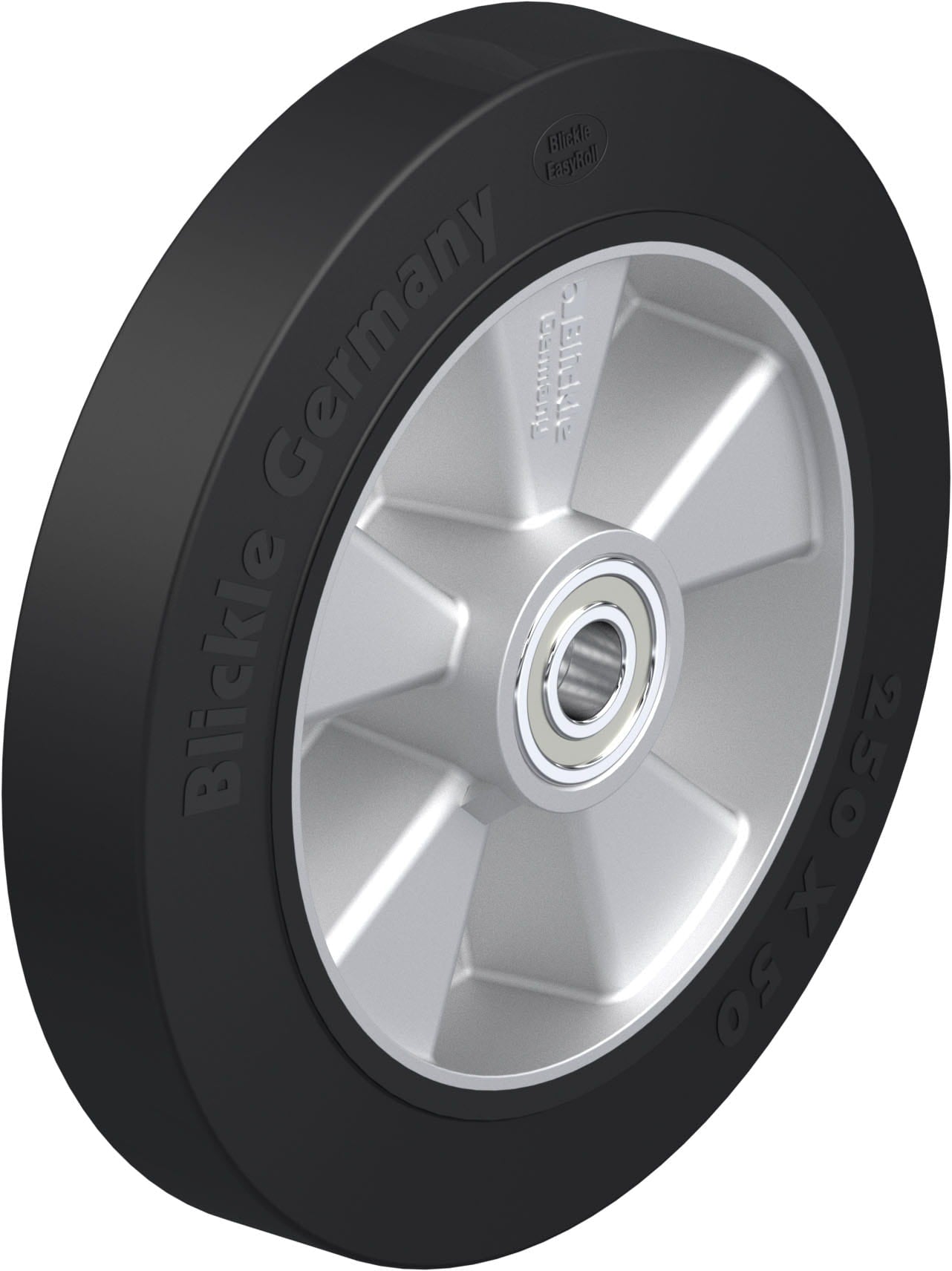 250mm x 50mm Blickle Rubber Caster Wheel - ALEV 250/20K - Caster Central