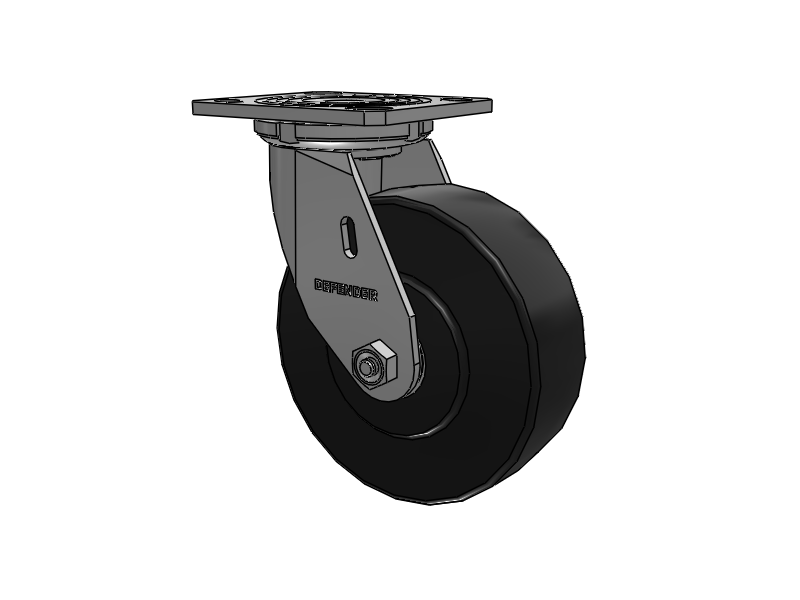 6"X2" Stainless Steel Top Plate Rigid Caster with Commander HD Wheel ...