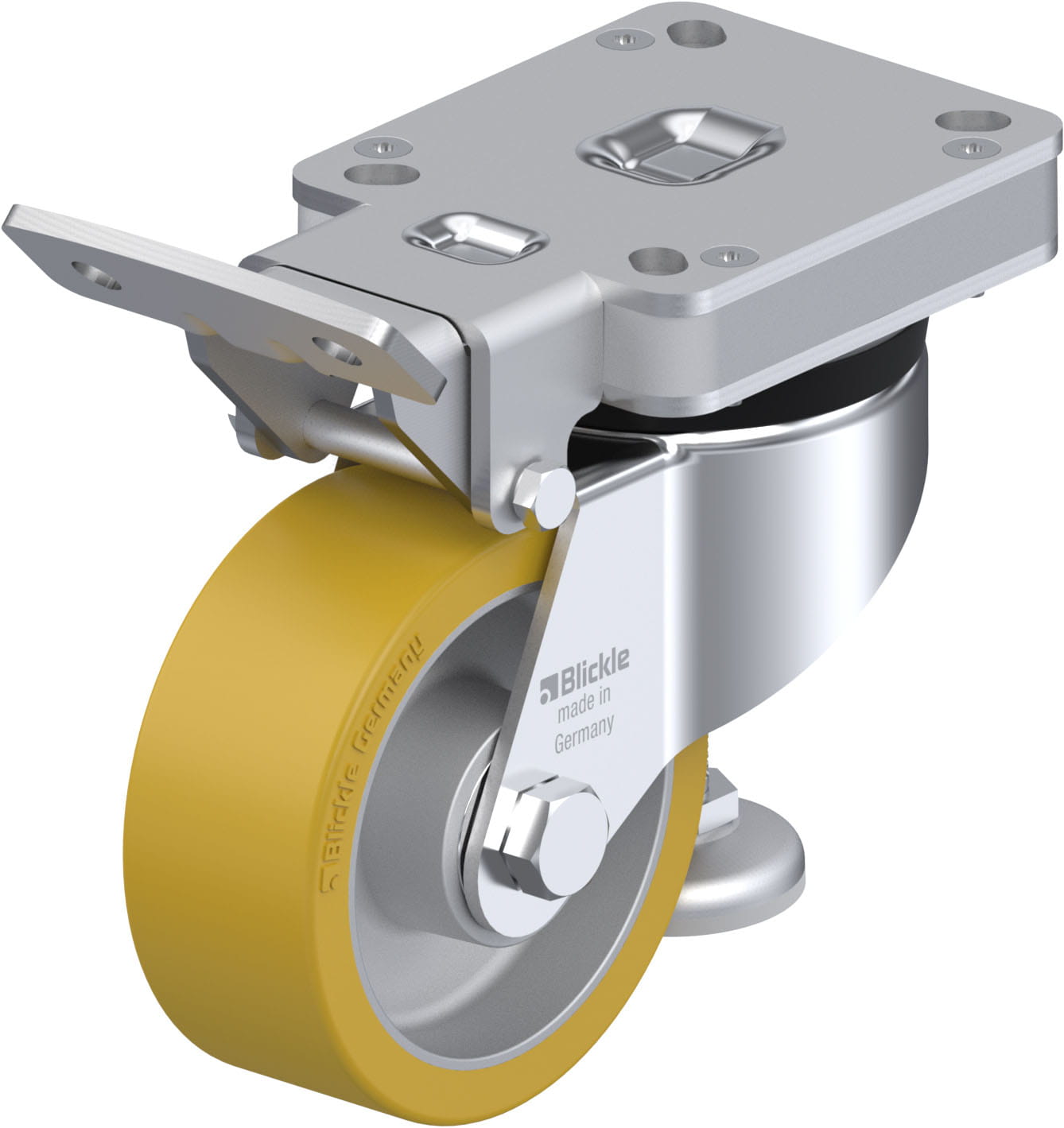 100mm x 40mm Blickle Polyurethane Caster - HRLK-ALTH 100K - Caster Central