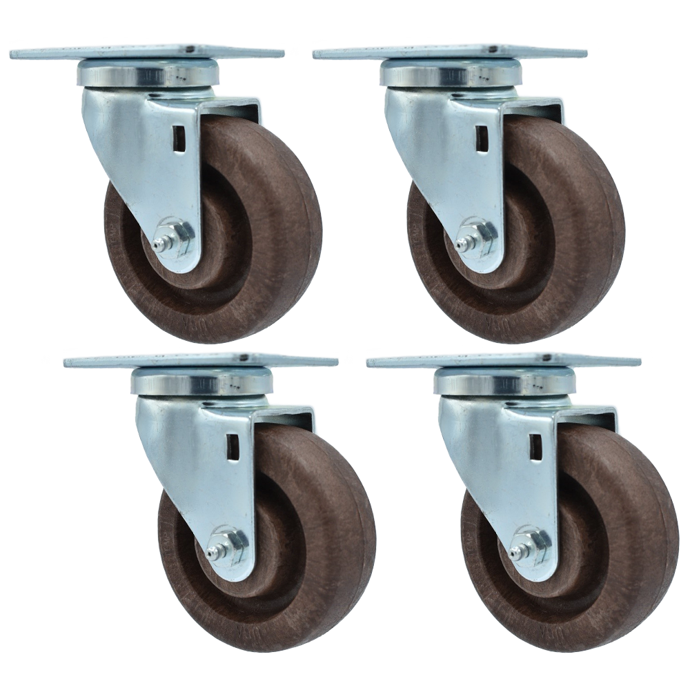 4" High Temp Brimstone Caster Kit - 4 Swivel Brimstone Casters - 32R1D ...