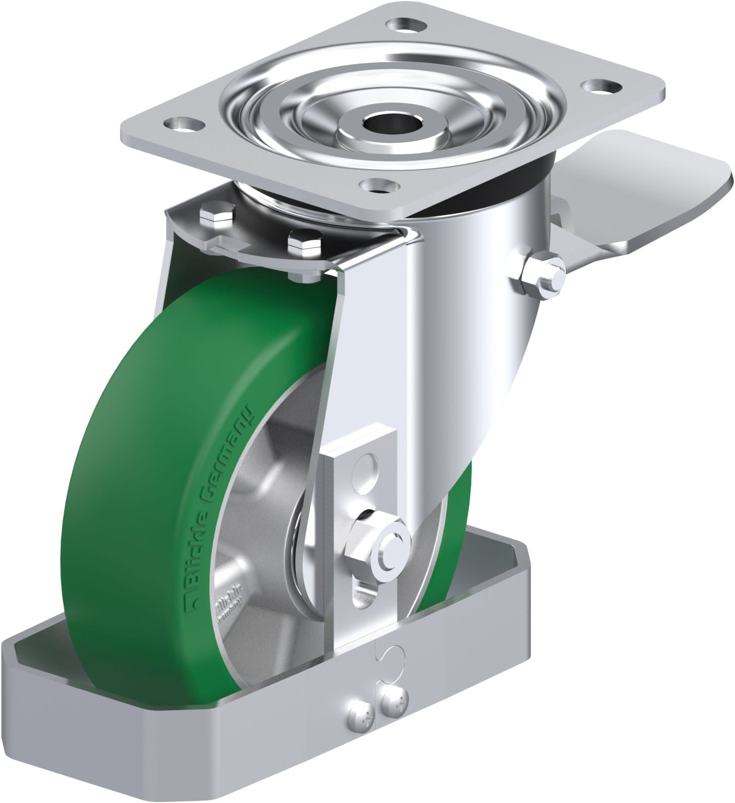 150mm x 50mm Blickle Polyurethane Caster stop-top - L-ALST 150K-ST-FS ...