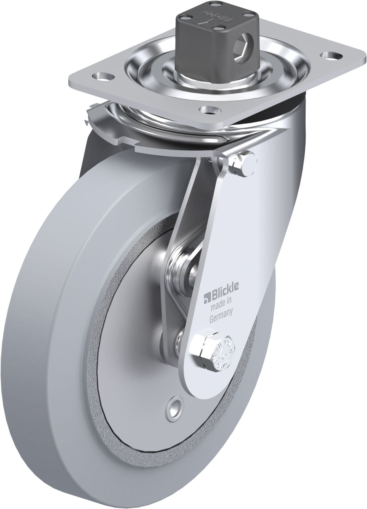 200mm x 50mm Blickle Rubber Caster drum brake - L-GEV 200K-TM13-SG ...