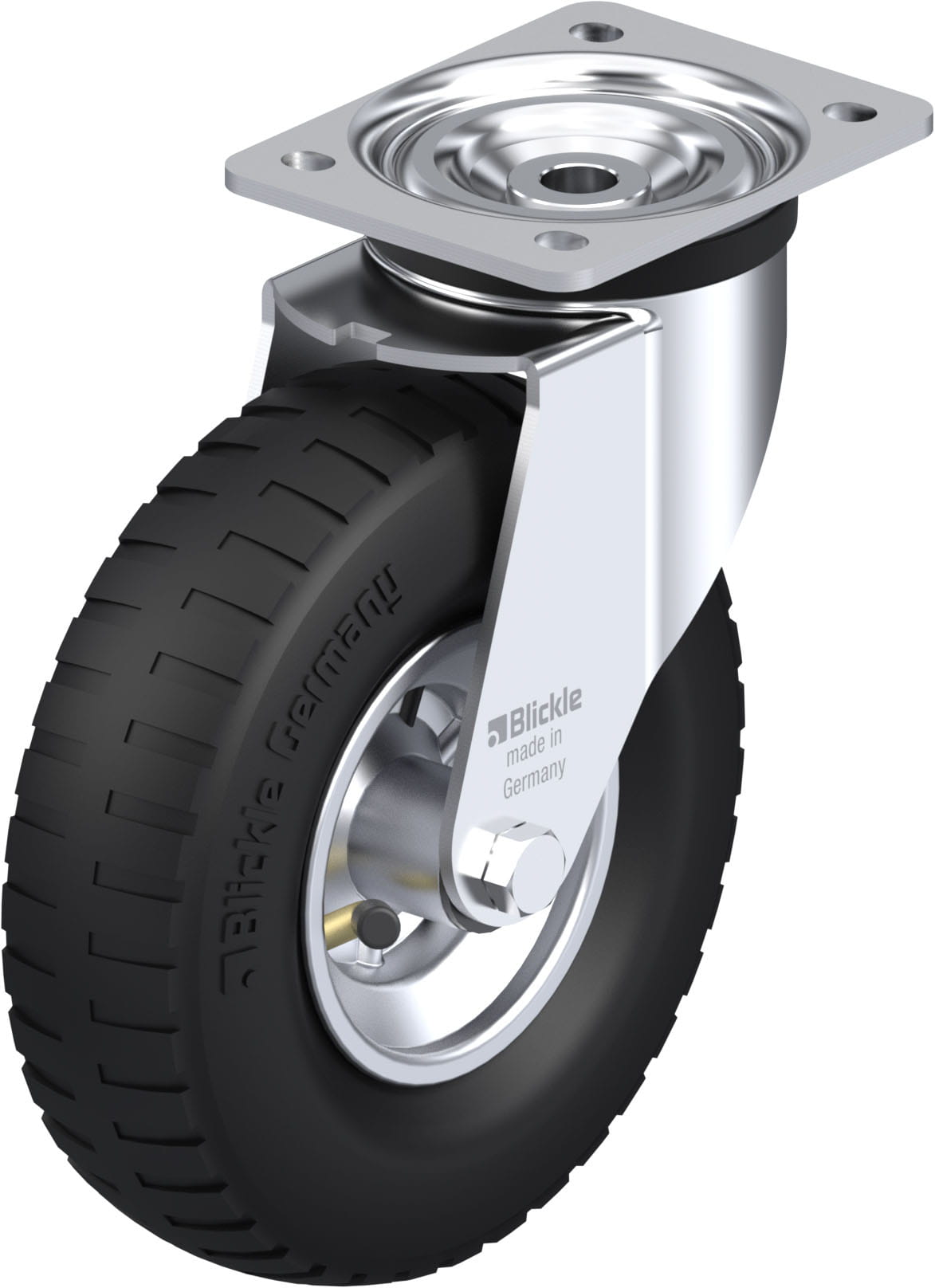 220mm x 65mm Blickle Rubber Caster without lock - L-P 222R - Caster Central