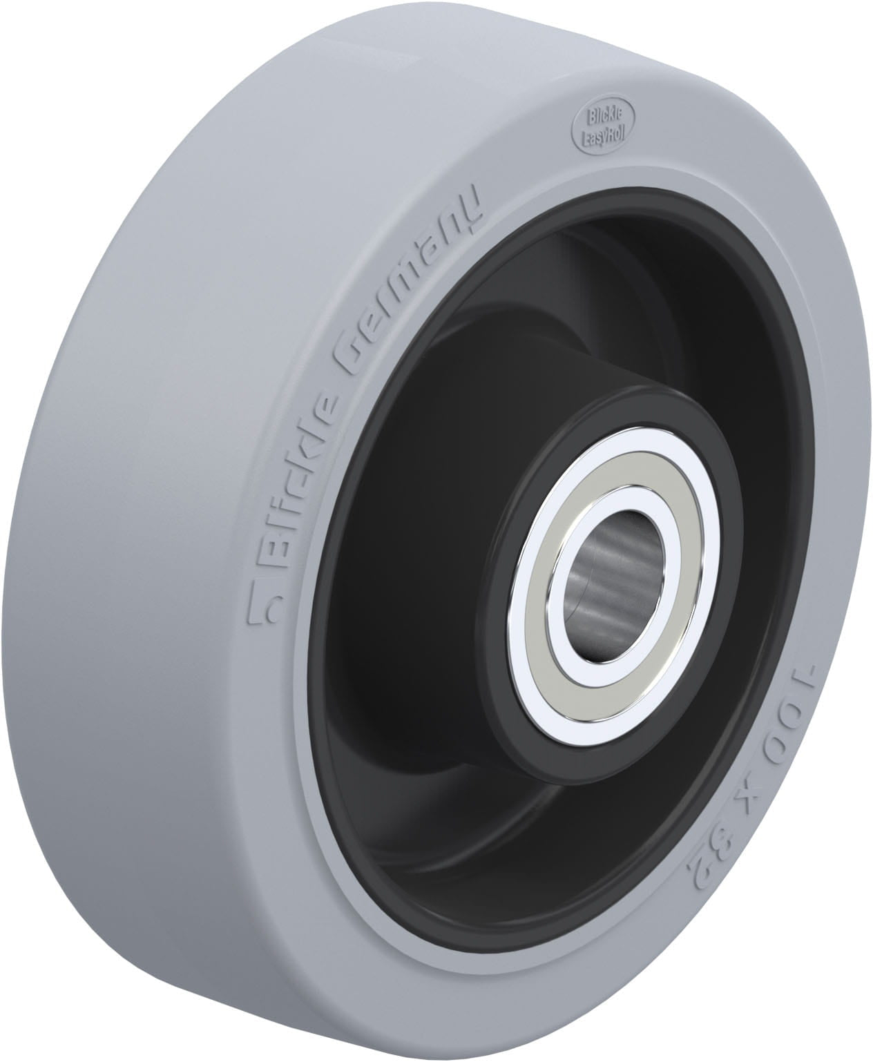100mm x 32mm Blickle Rubber Caster - POEV 100/15K-SG | 500 lb Capacity ...