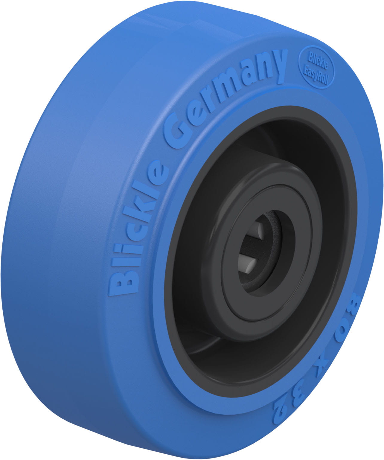 80mm x 32mm Blickle Rubber Caster - POEV 80/12R-SB - Caster Central
