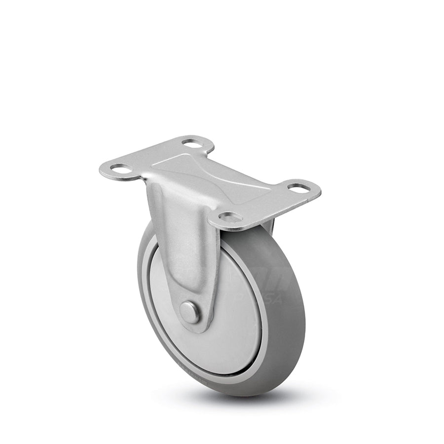 5" Rubber Rigid Caster - PRI50120ZN-MNT33(GG) - Caster Central