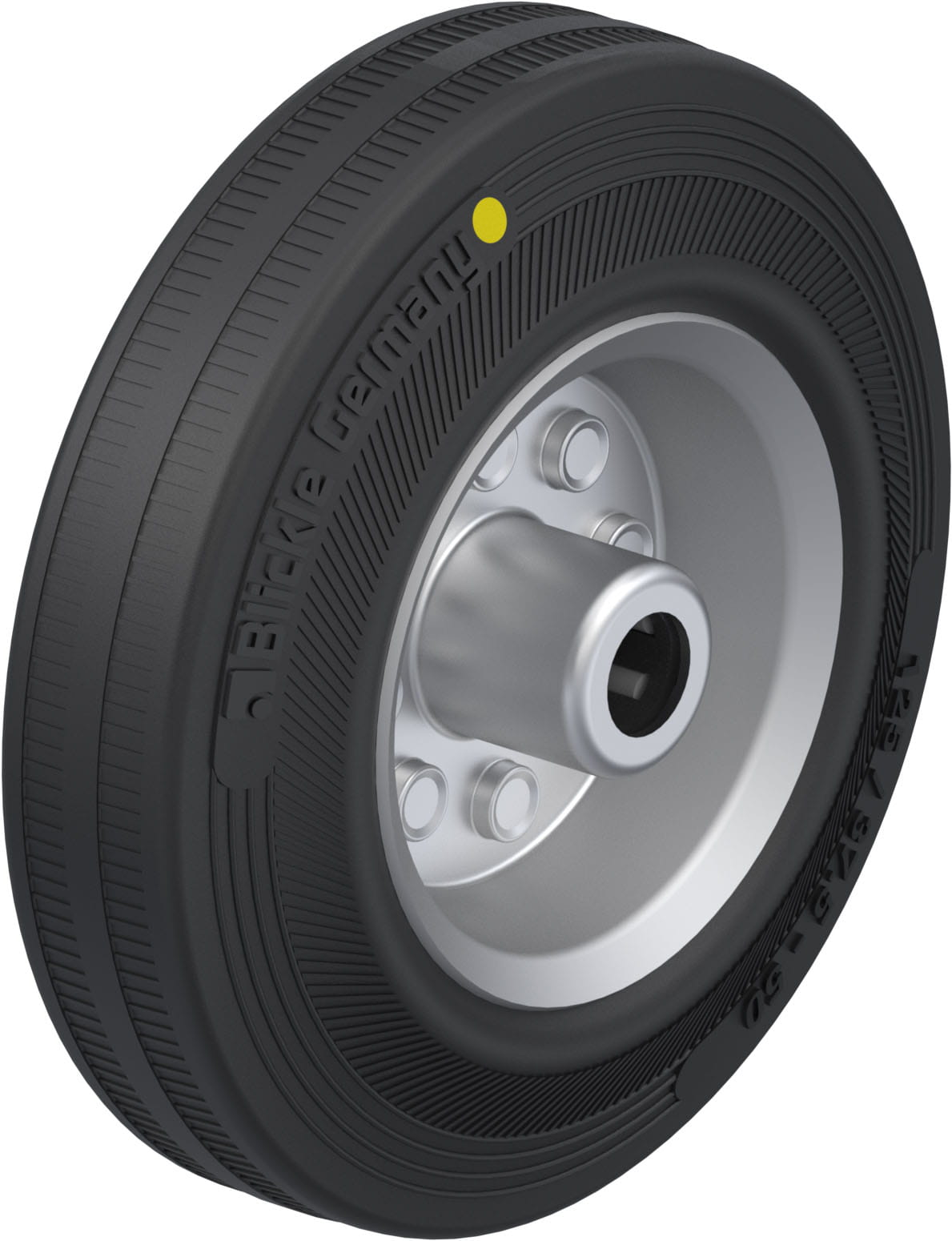 125mm x 38mm Blickle Rubber Caster - VE 125/12R-EL - Caster Central