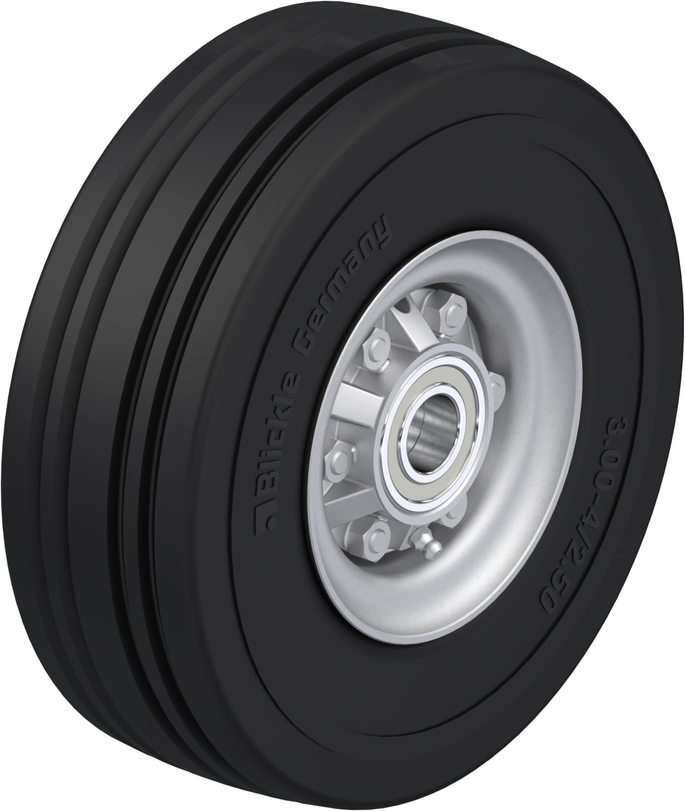 250mm x 85mm Blickle Rubber Caster - VLE 252/25-75K - Caster Central